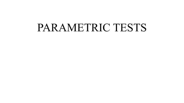 Parametric And Nonparametric Test Pptx