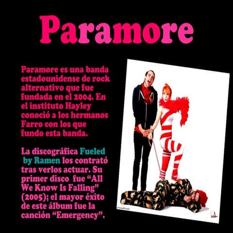 Presentacion paramore | PPTX