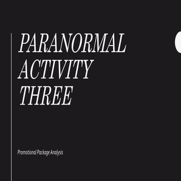 Analysis Paranormal Activity Poster | PPTX
