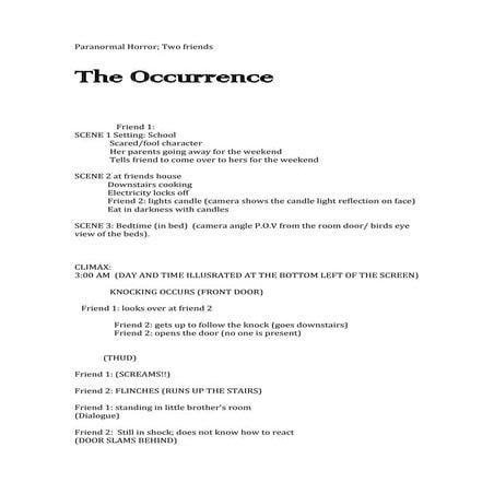 Questionnaire for The Occurrence | DOCX