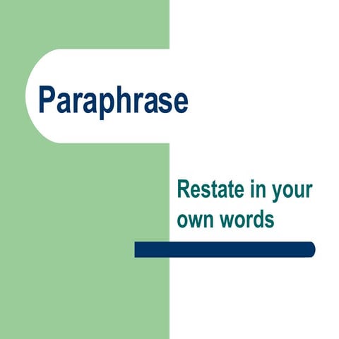 Paraphrase[1] | PPT