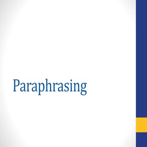 Paraphrase | PPT
