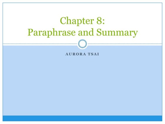 Summary Writing Skills | PDF