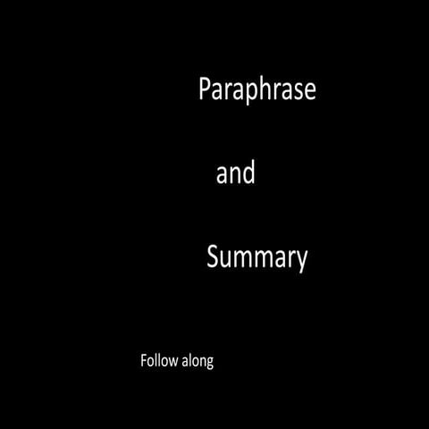 Paraphrase summary | PDF