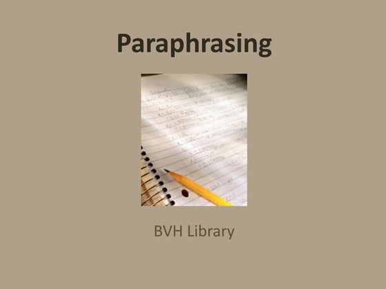 Paraphrasing | PPT | Programming Languages | Computing