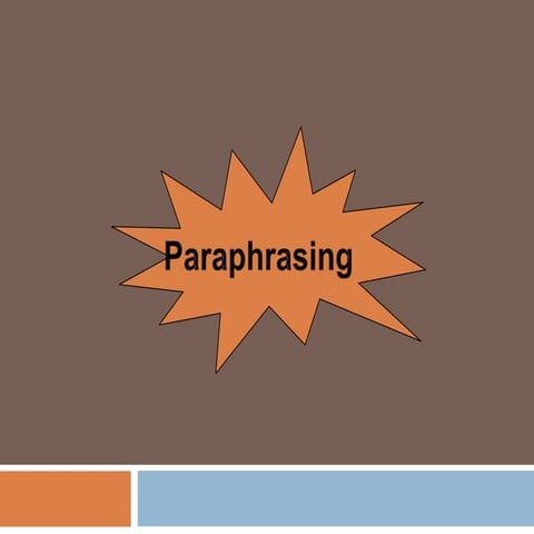 How to paraphrase | PPT