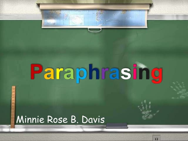 Paraphrasing techniques | PPT