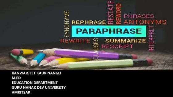 Paraphrasing | PPT