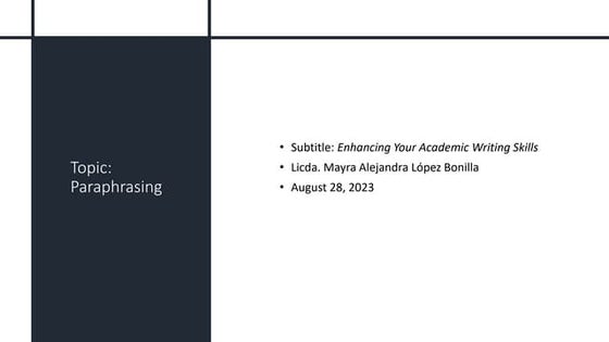 Paraphrasing activity - using paraphrasing to play a game | PPT