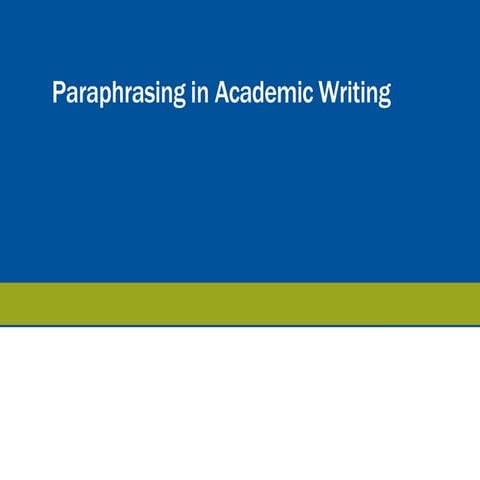 Paraphrasing-and-Citation. How to paraphrase and cite the reference ...
