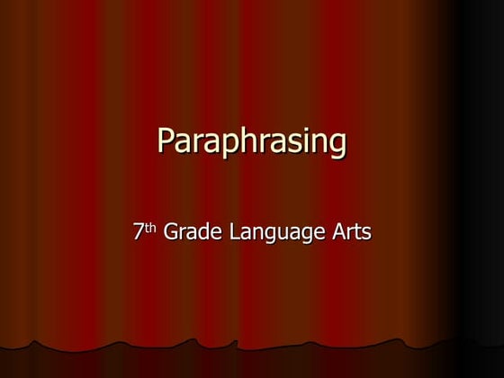 Paraphrasing | PPT | Programming Languages | Computing
