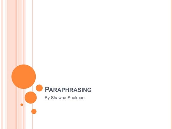 Paraphrasing | PPT | Programming Languages | Computing