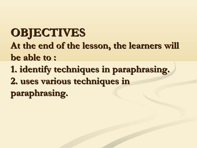 Paraphrasing | PPT