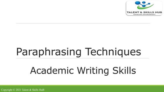 Importance of Paraphrasing in research.pptx