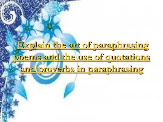 Paraphrasing | PPT | Programming Languages | Computing
