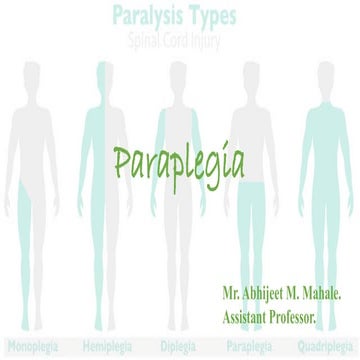 Paraplegia(Type of paralysis) Unit-VI.pptx