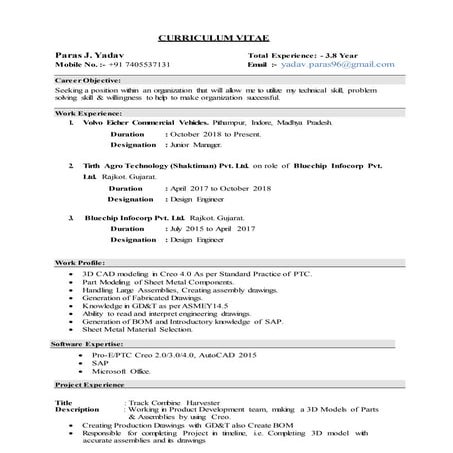 Paras 2018 cv converted | DOCX