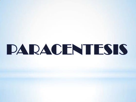 Ascitic tap or paracentesis | PPTX | First Aid | Injuries