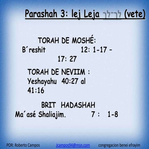 Parasha 3 lej leja | PPTX