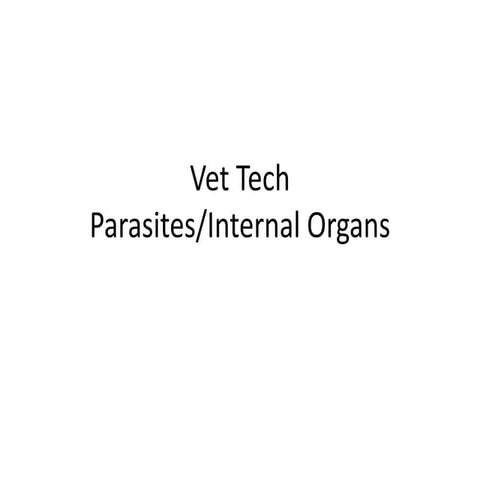 ParasitesOrgansVetTech | PPTX | Veterinary Medicine | Pets
