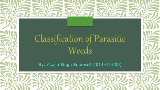 Classification of weeds | PDF