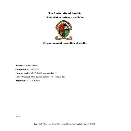 Parasitology lab1 | DOCX