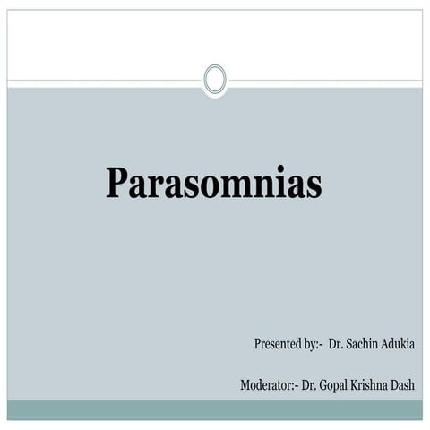 Parasomnias | PPTX