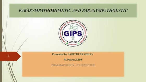 Parasympathomimetics and parasympatholytics Pharmacology. | DOCX