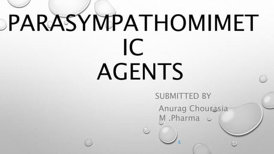 Parasympathomimetics and parasympatholytics Pharmacology. | DOCX