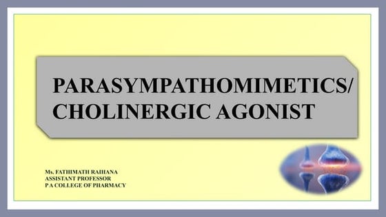 Sar of choinergic & anticholinergic drugs | PPT