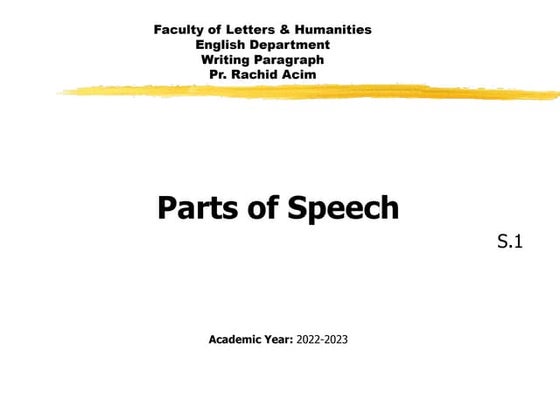Parts of Speech | PPTX