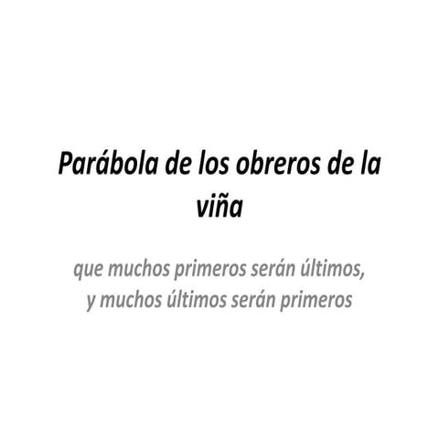 Parábola de los obreros de la viña | PPTX