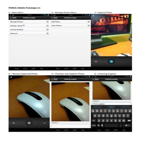 PARCEL Mobile Prototypes | DOCX