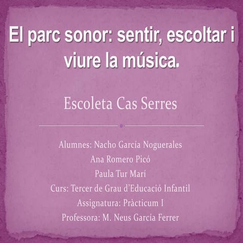Parc sonor | PPTX