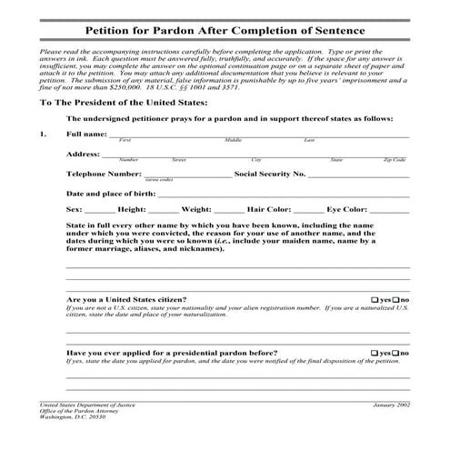 Pardon form | PDF