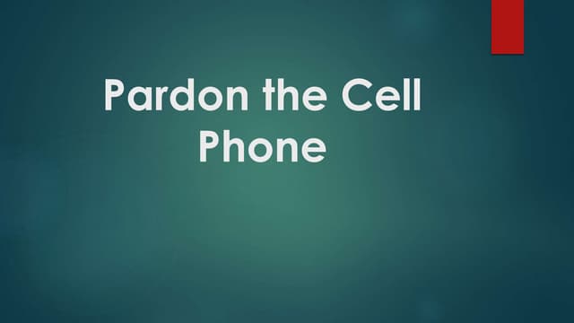 Persuasive speech sample on cell phones importance | DOCX