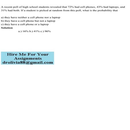 pA recent poll of high school students revealed that 72 had cell .pdf