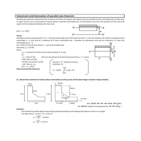 Parallel axis theorem and their use on Moment Of Inertia | PDF