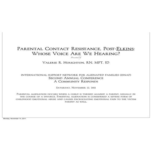 Parental Contact Resistance | PDF