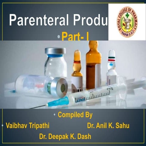 Parenteral products Part- I | PPTX