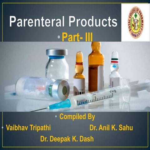 Parenteral products III | PPT