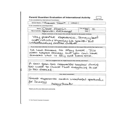 Parent feedback Lanzarote | DOC