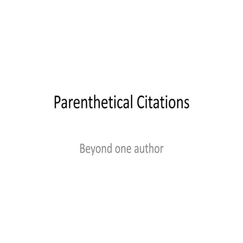 Parenthetical citations | PPT