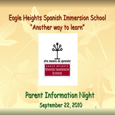 K Parent Information Night 10' | PPT