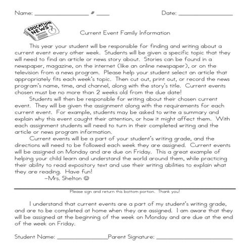 Parent information letter | PDF