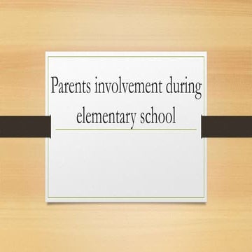 Unit 3: Parent-Friendly IEPs - Parental Involvement Notes