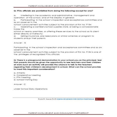 Parent involvement & community partnership | PDF