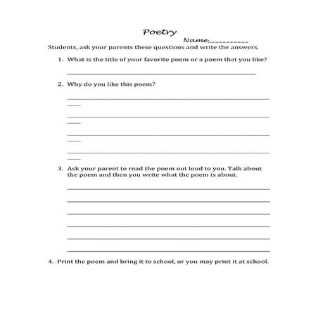 Parent poetry questions | PDF
