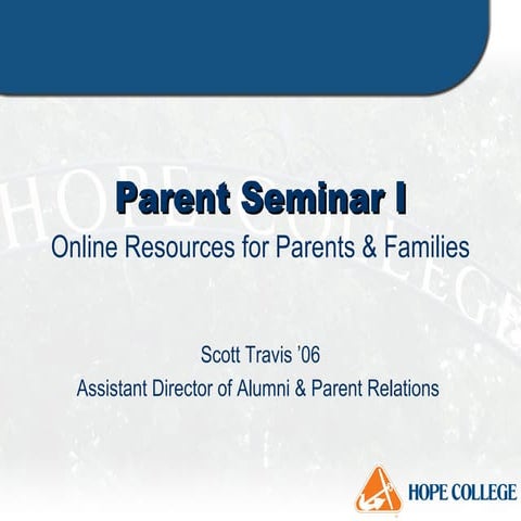 Parent Seminar I | PPT | Education