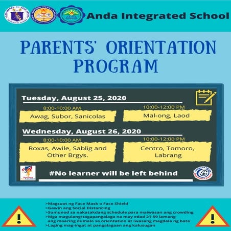 Parents' Orientation Infographic | PDF